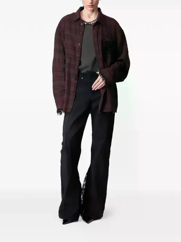 ARTICLE TEN Distressed Plaid Shirt