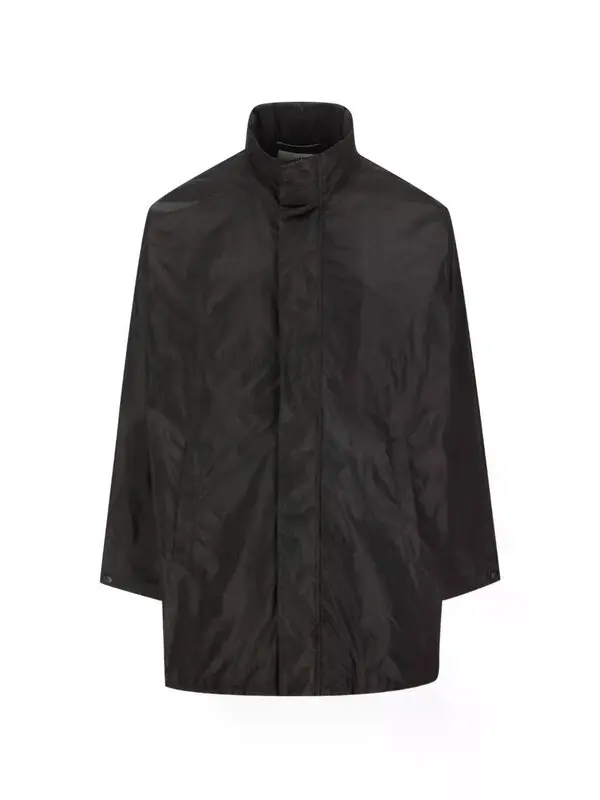 Saint Laurent Funnel Neck Silk Parka Coat