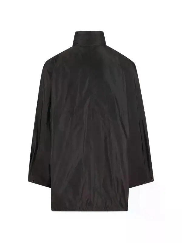 Saint Laurent Funnel Neck Silk Parka Coat