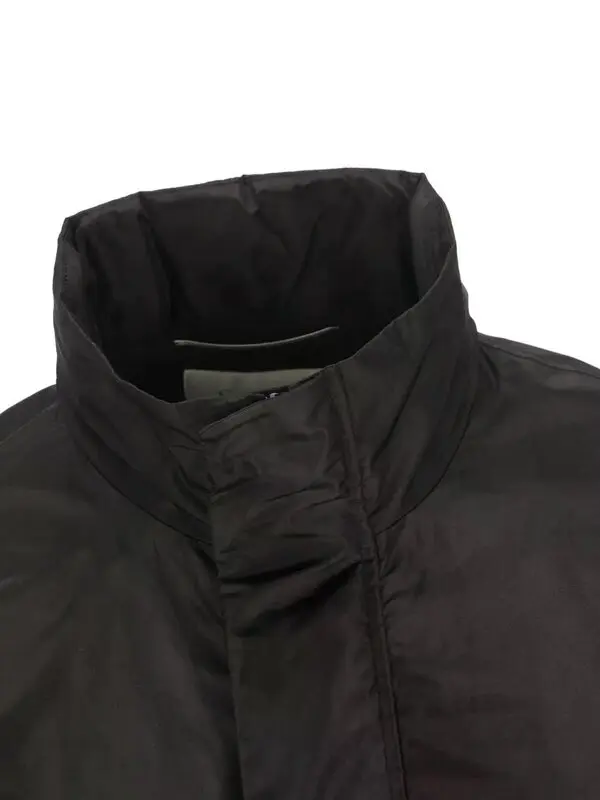 Saint Laurent Funnel Neck Silk Parka Coat