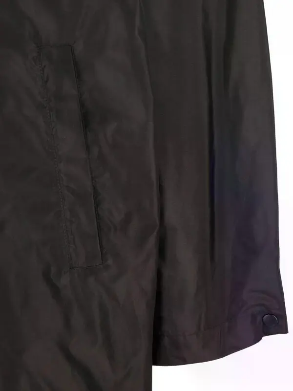 Saint Laurent Funnel Neck Silk Parka Coat