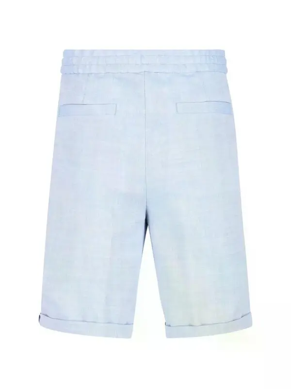 Brunello Cucinelli Drawstring Pleated Shorts - Blue