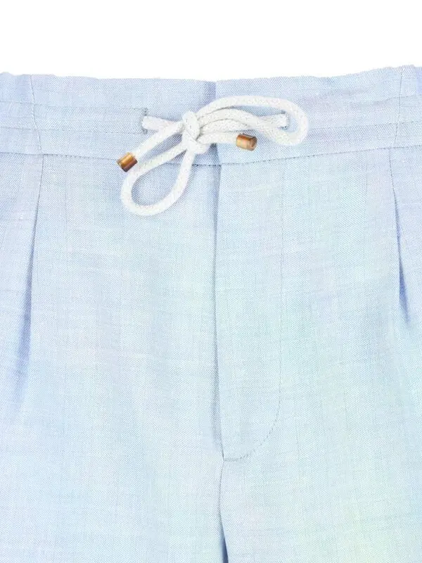 Brunello Cucinelli Drawstring Pleated Shorts - Blue