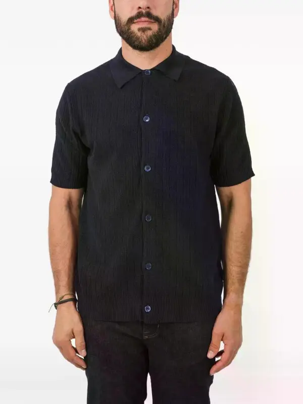 Nn07 Nolan Buttoned Short-sleeve Shirt - Blue