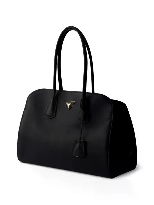 Prada Large Leather Tote Bag - Black