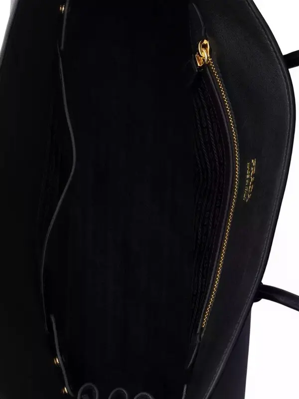 Prada Large Leather Tote Bag - Black