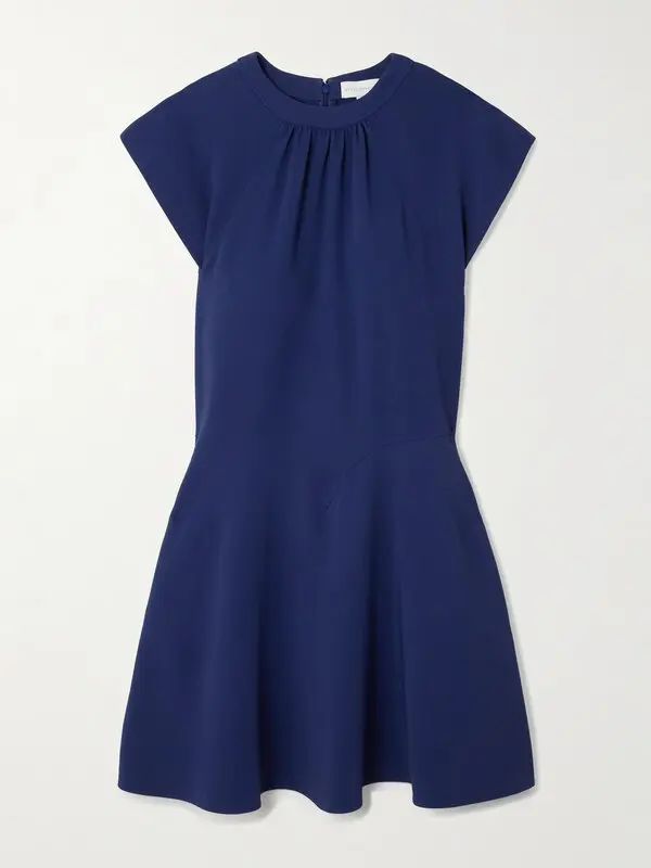 Stella McCartney Gathered Crepe Mini Dress - Blue