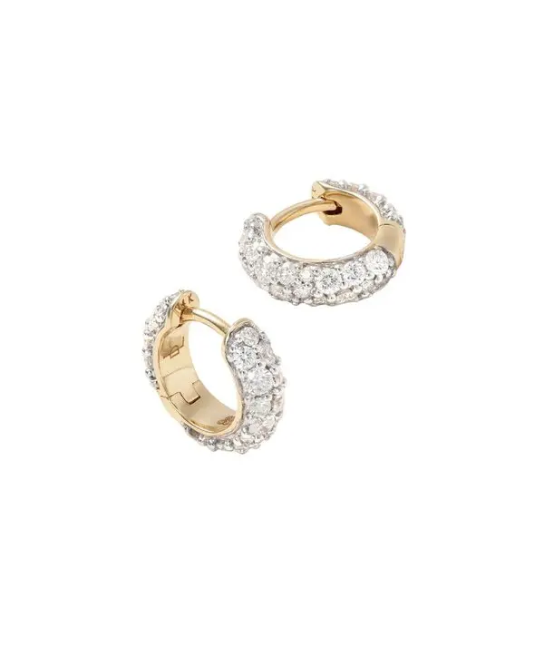 LUCY DELIUS Chubby 14-karat Diamond Hoop Earrings - Gold