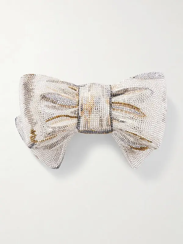 Judith Leiber Bow Just For You Crystal Clutch - Silver