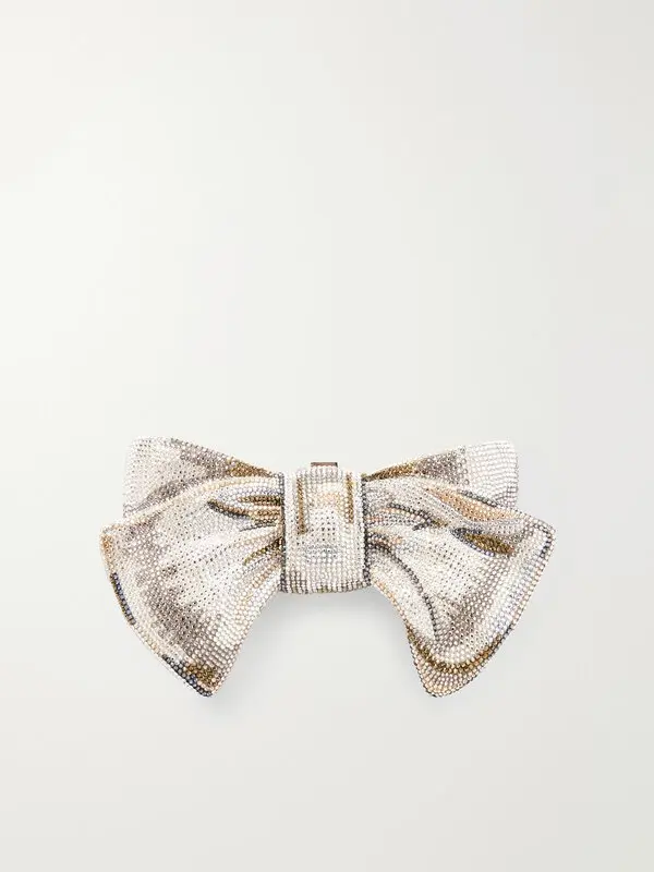 Judith Leiber Bow Just For You Crystal Clutch - Silver