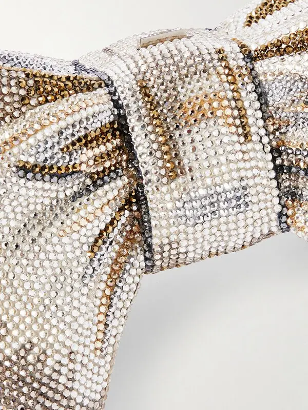 Judith Leiber Bow Just For You Crystal Clutch - Silver