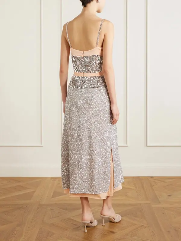 Rabanne Sequined Chiffon Maxi Dress