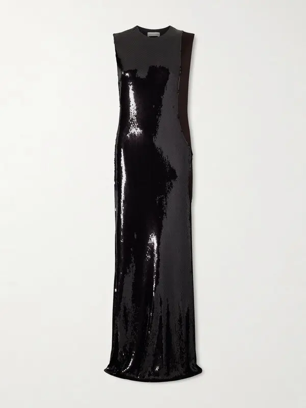 Christopher Esber Opaline Cutout Sequined Jersey Maxi Dress