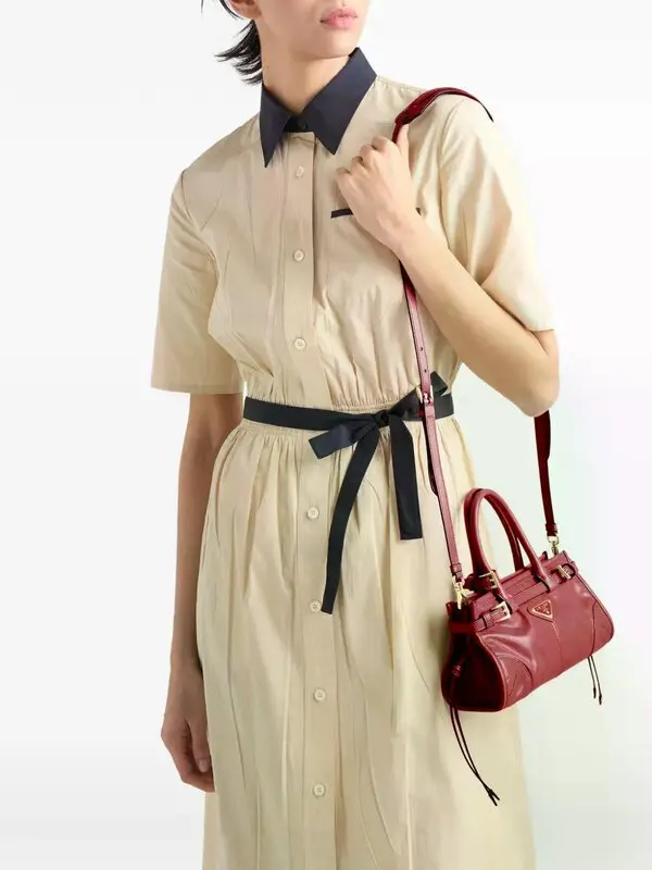 Prada Bonnie Leather Mini Handbag - Red