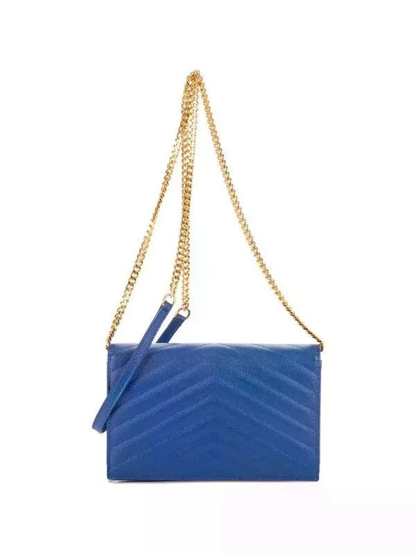 Saint Laurent Chevron Chain Wallet