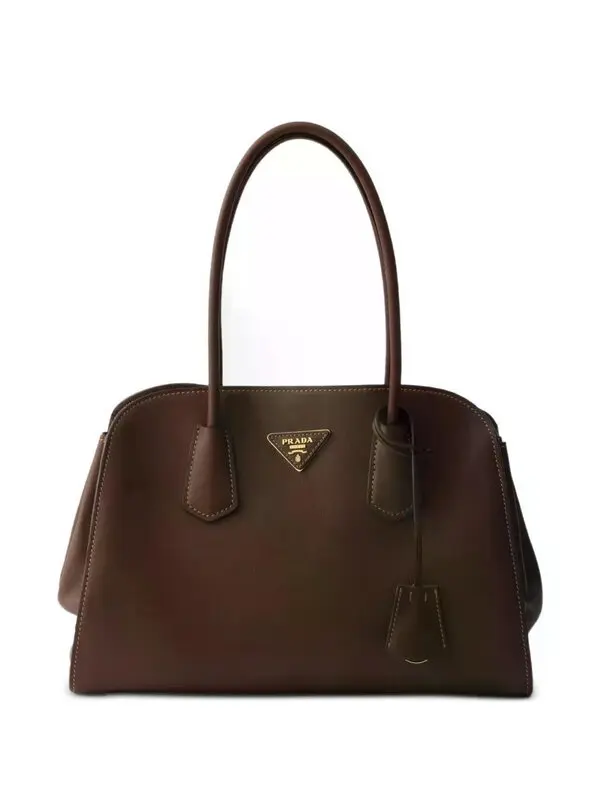 Prada Medium Leather Tote - Brown