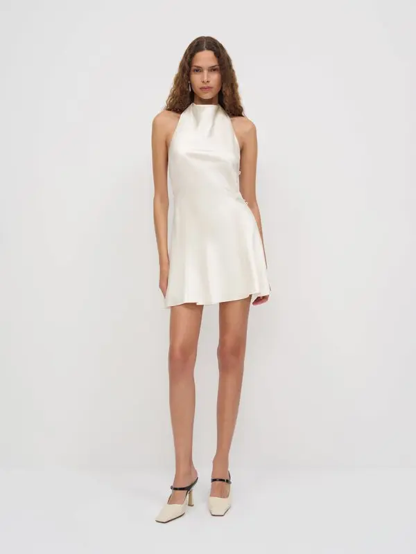REFORMATION Roy Silk Mini Dress