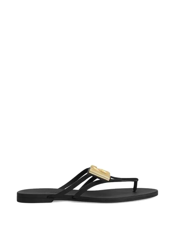 Dolce & Gabbana Dg Logo Thong Sandals - Black