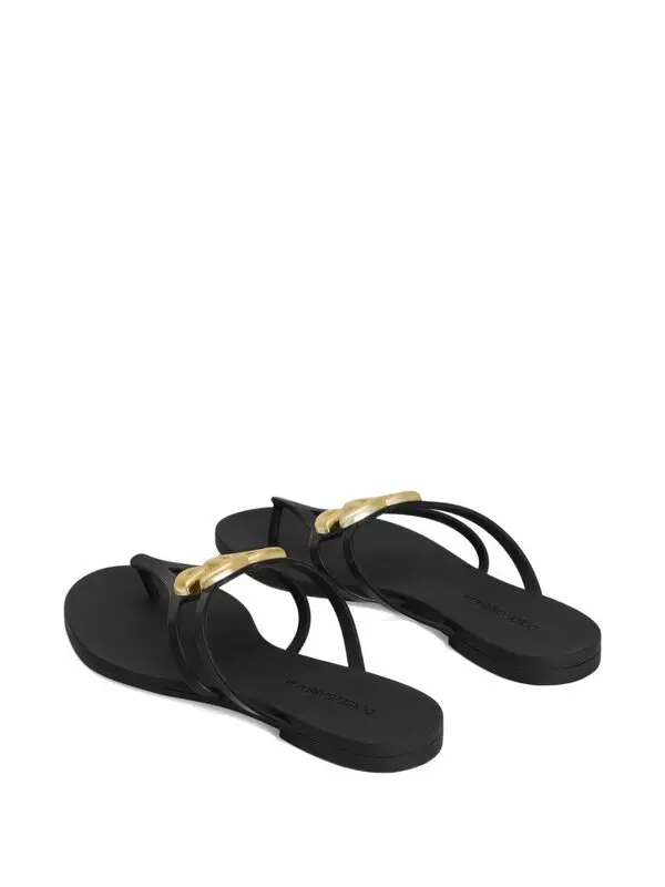 Dolce & Gabbana Dg Logo Thong Sandals - Black