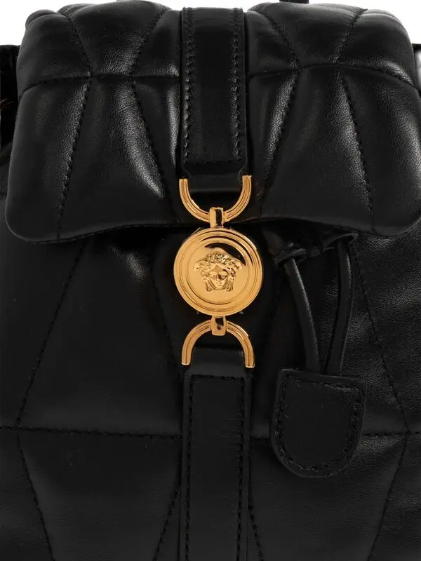 Versace Kleo Leather Backpack - Black