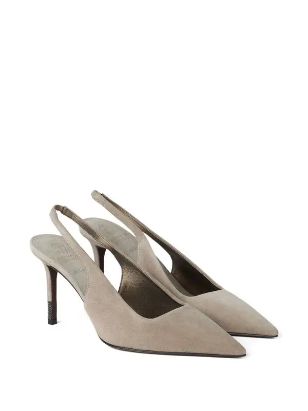 Brunello Cucinelli Suede Slingback Pumps