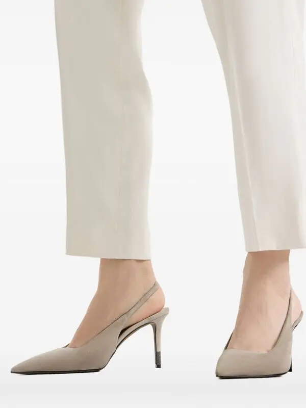 Brunello Cucinelli Suede Slingback Pumps