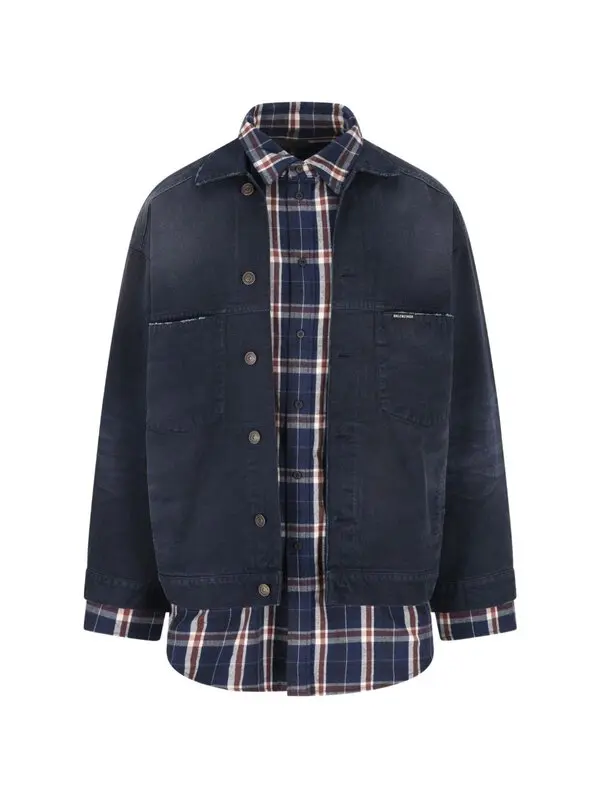 Balenciaga Cotton Shirt Jacket - Blue