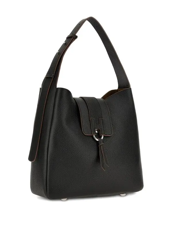Hogan Leather Hobo Bag - Black