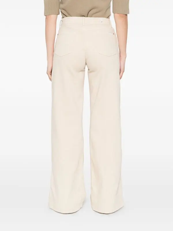 7 For All Mankind Lotta Wide Leg Denim Jeans - Beige