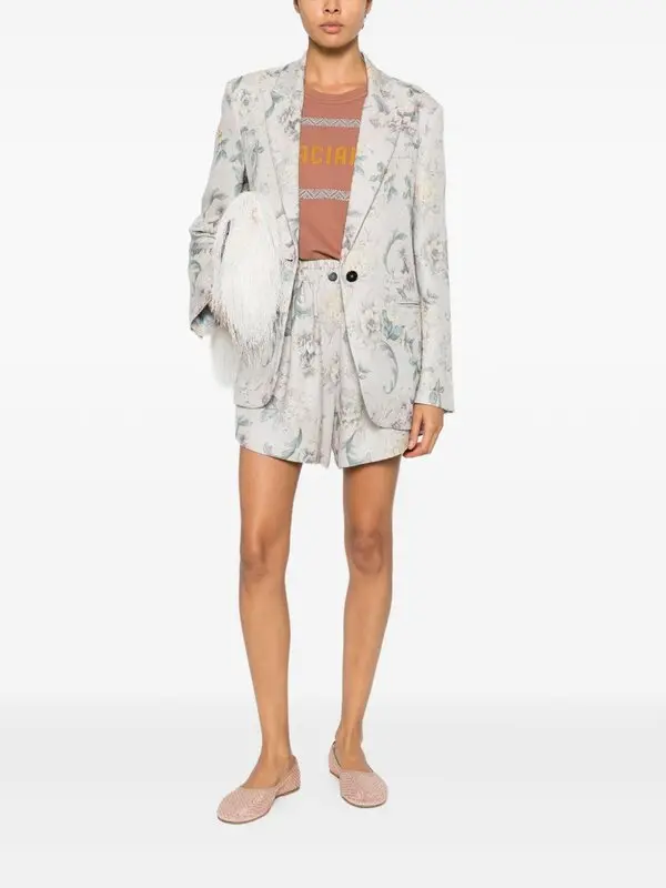 FORTE_FORTE Printed Single-breasted Blazer - Pink