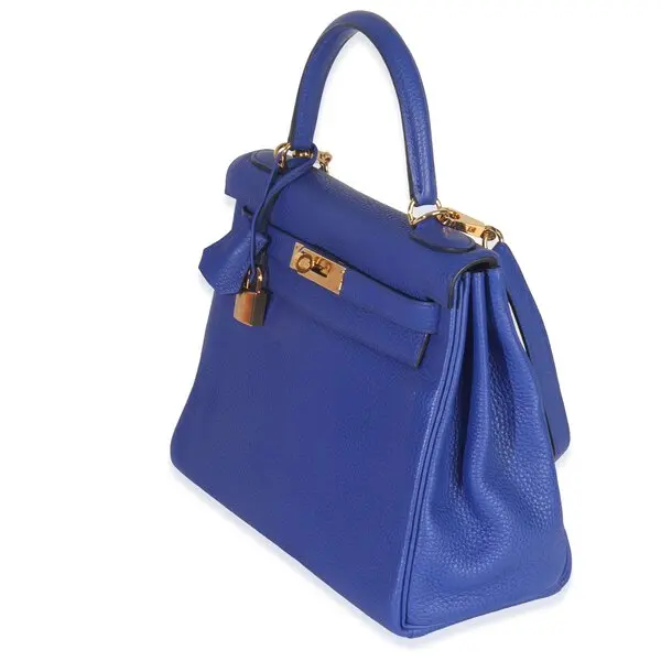 Hermès Togo Retourne Kelly 28 Ghw - Blue