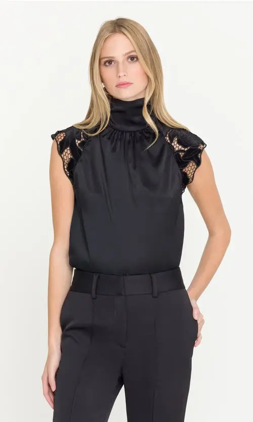 Generation Love Rachel Velvet Lace Halter Blouse