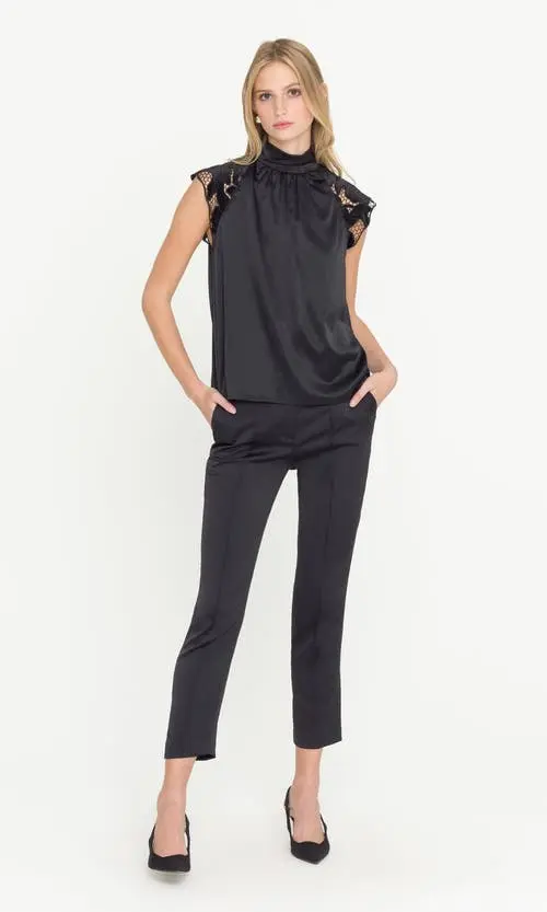 Generation Love Rachel Velvet Lace Halter Blouse