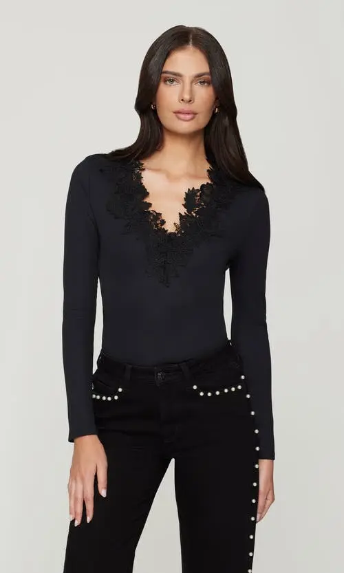 Generation Love Piper Lace Combo Top - Black