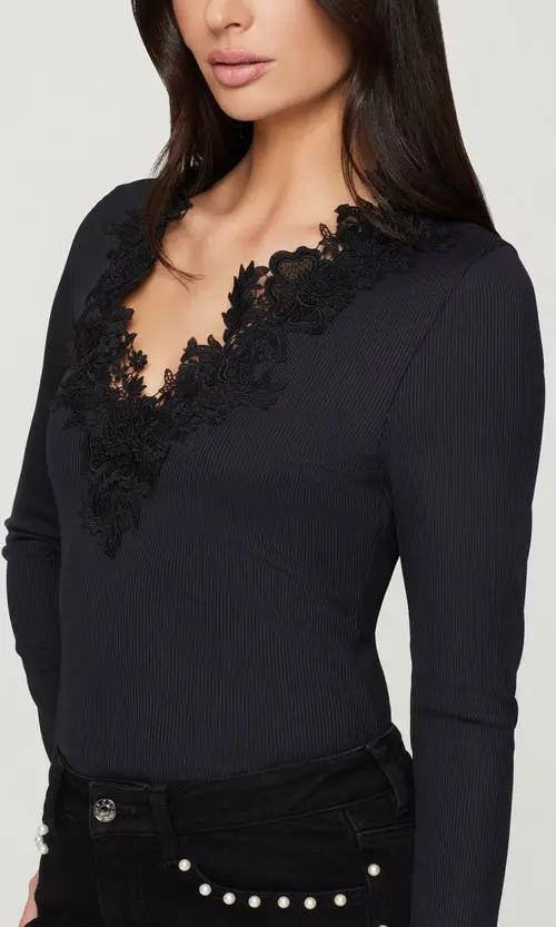 Generation Love Piper Lace Combo Top - Black