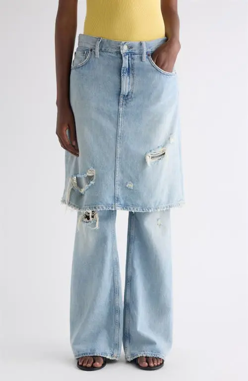 Acne Studios Ripped Skirted Wide Leg Jeans