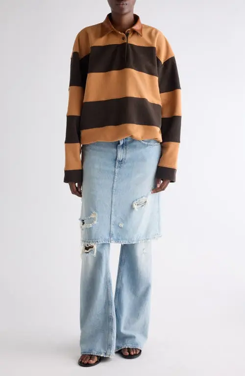 Acne Studios Ripped Skirted Wide Leg Jeans