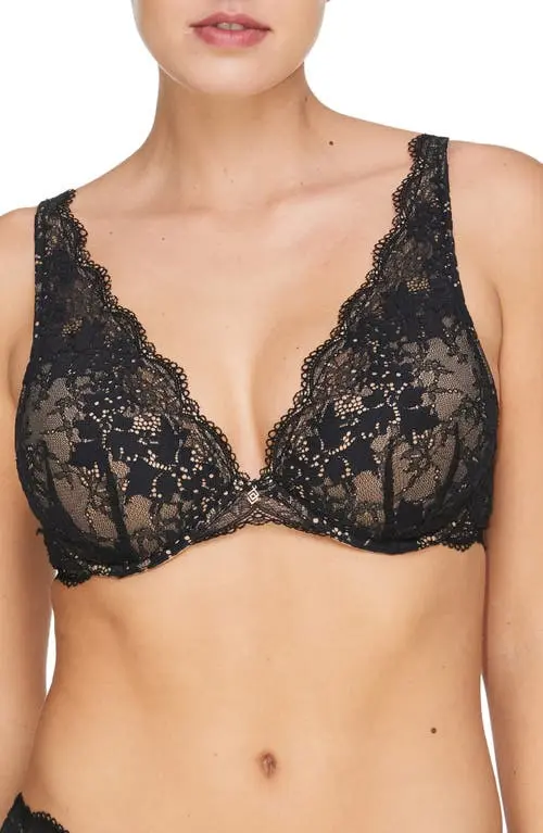 THIRDLOVE All Day Lace Uplift Plunge Underwire Bra - Black