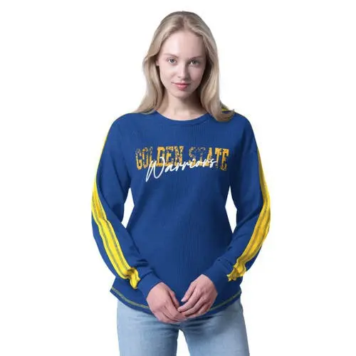 G-III 4HER BY CARL BANKS Golden State Warriors Advantage Tri-blend Long Sleeve T-shirt - Royal
