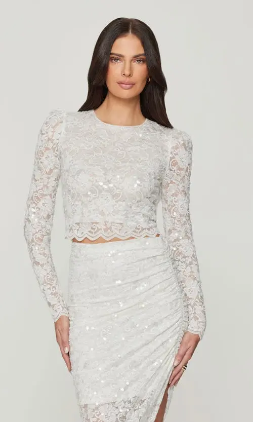 Generation Love Safia Sequin Lace Top - White