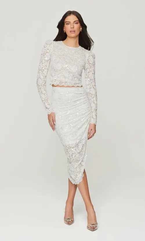 Generation Love Safia Sequin Lace Top - White