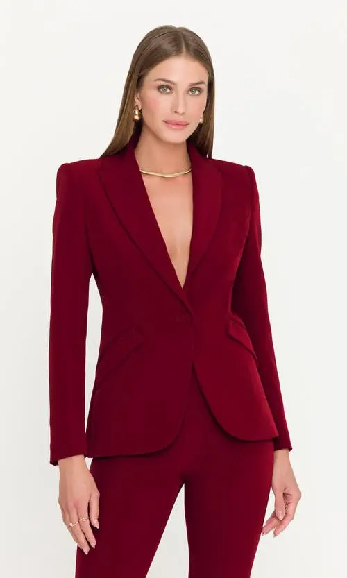 Generation Love Vera Crepe Blazer - Crimson