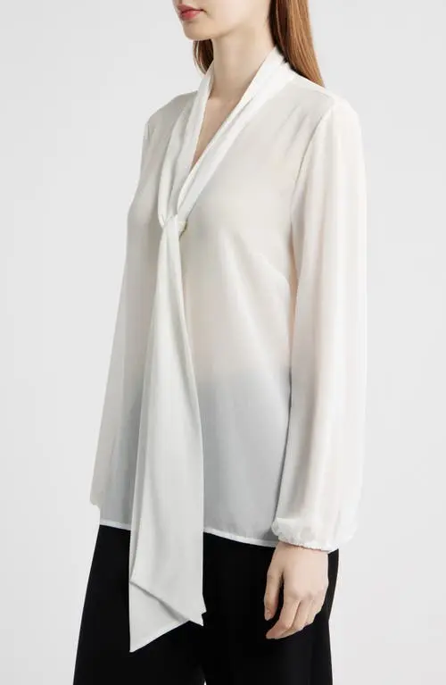 TAHARI ASL Tie Neck Blouse