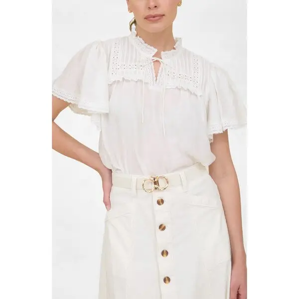 ZOE AND CLAIRE Flutter Sleeve Top