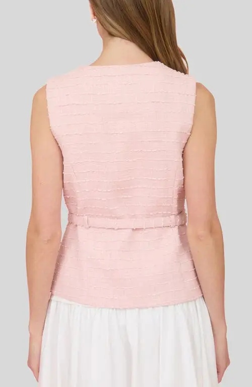 ZOE AND CLAIRE Belted Tweed Vest