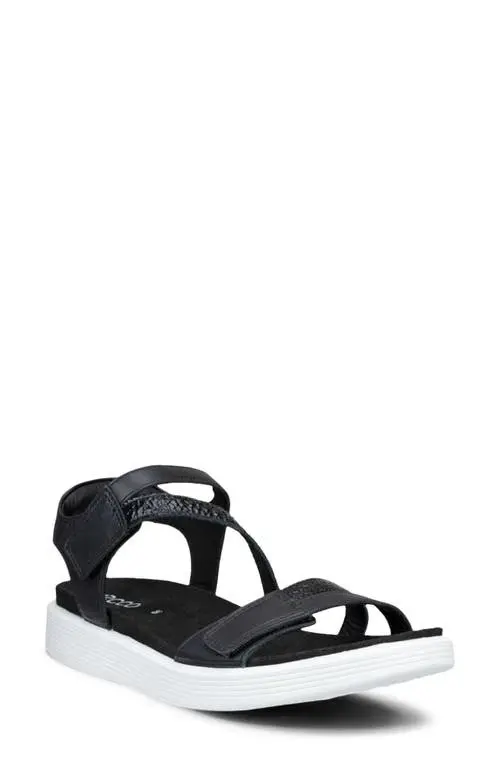 Ecco Soft Three Strap Sandal - Black/black