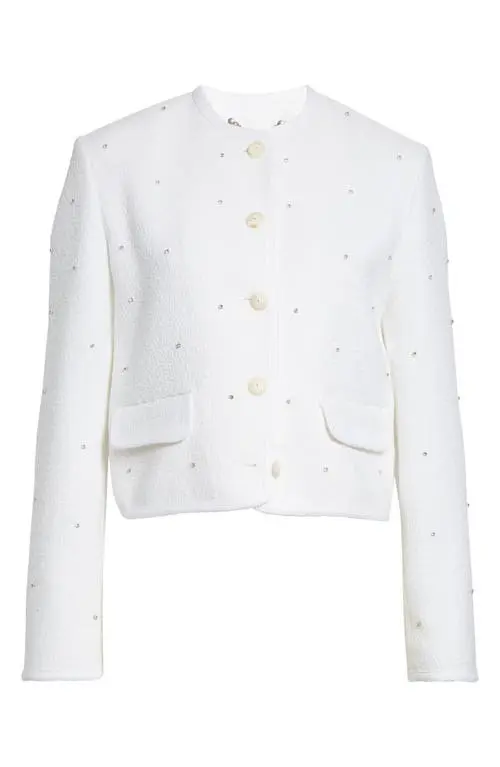 GOLDEN GOOSE Rhinestone Bouclé Boxy Jacket - Off-white