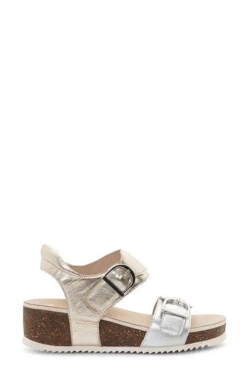 ARA Nova Slingback Platform Wedge Sandal - Silver/platinum