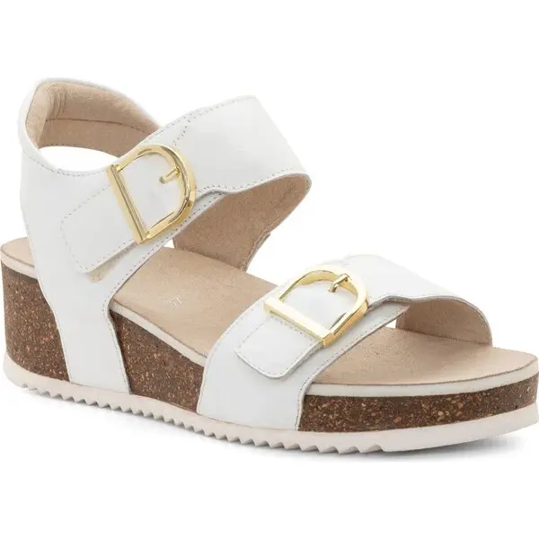 ARA Nova Slingback Platform Wedge Sandal - White