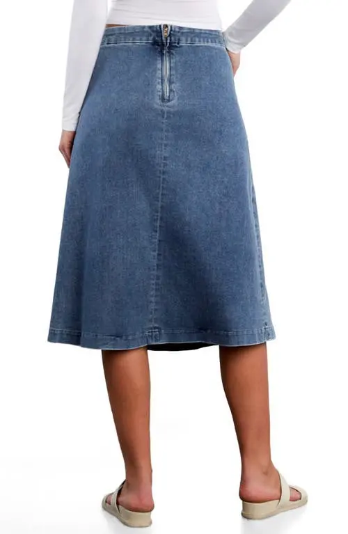 WASH LAB DENIM Cascade Pleated Denim Skirt